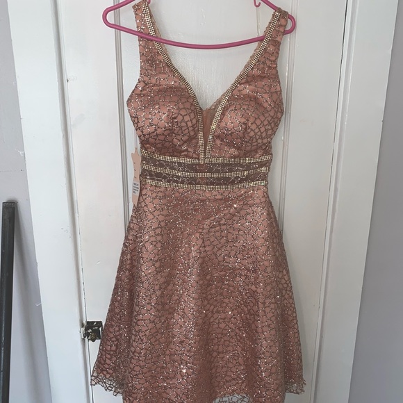 Neslay | Dresses | Formal Prom Dressdusty Pink With Gold Glitter And ...